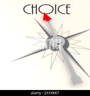 Compass with choice word Stock Photo - Alamy