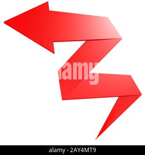 Bend red arrow Stock Photo - Alamy