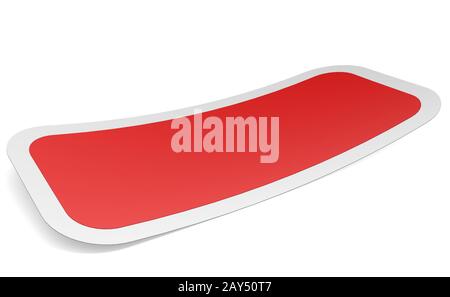 Red blank label curved Stock Photo - Alamy