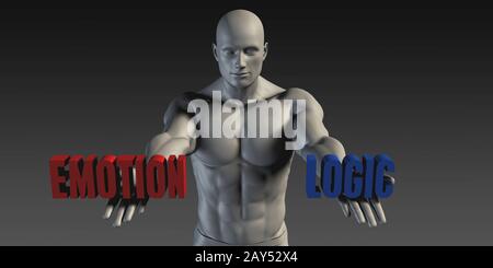 Emotions or Logic - making decision by choosing either one option. Two ...