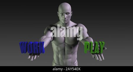 Work vs Play Concept of Choosing Between the Two Choices Stock Photo ...