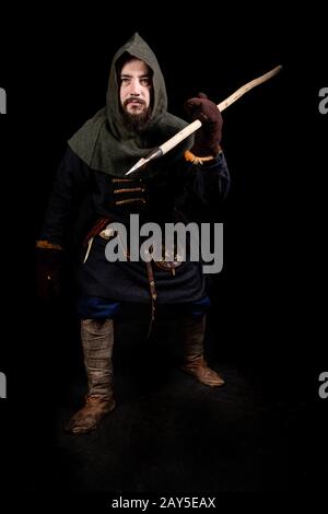 medieval slavic man holds a spear Stock Photo - Alamy