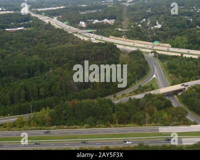 Baltimore, Maryland- September 2017: Aerial view of major highways in ...