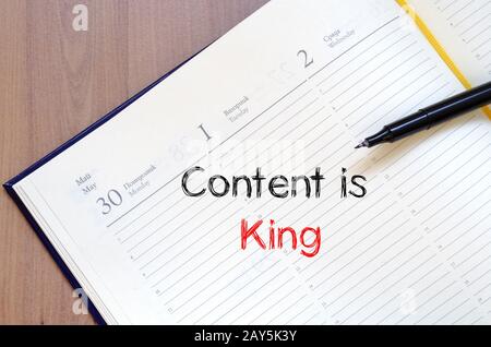 Contents is king write on notebook Stock Photo - Alamy