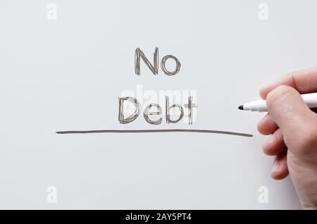 No debt written on whiteboard Stock Photo - Alamy
