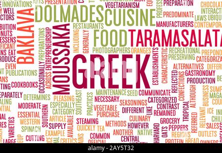 Greek Traditional Food Set. Greek Cuisine. Food Collection. Greek Food ...