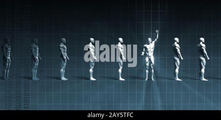 Leadership Abstract Background with Man Pumping Fist in Triumph Stock ...