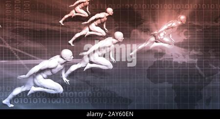 Project Management and Teamwork Completing the Race Stock Photo - Alamy