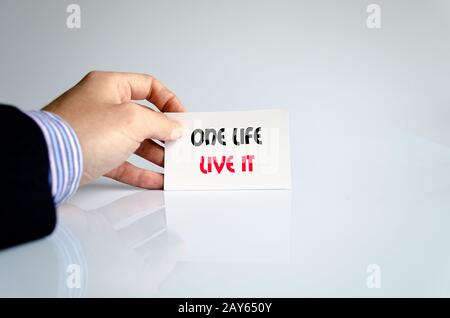 One life live it text concept isolated over white background Stock ...