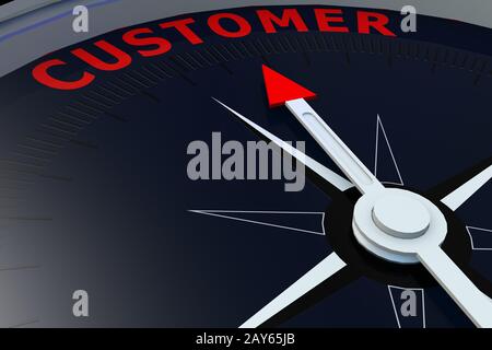 Customer word on compass Stock Photo - Alamy