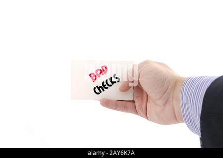 Bad checks text concept Stock Photo - Alamy