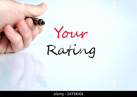 Your rating text concept Stock Photo - Alamy