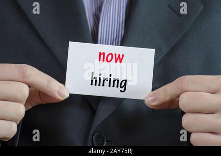 Now hiring text concept Stock Photo - Alamy