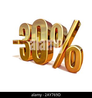 3d Gold 30 Percent Discount Sign Stock Photo - Alamy