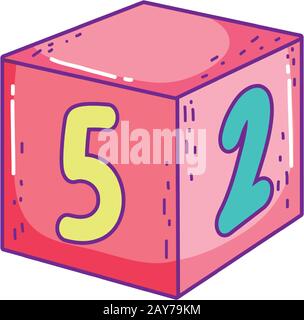 Number 2 wooden alphabet block - vector illustration Stock Vector Image ...