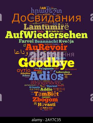 Goodbye in different languages word cloud Stock Photo - Alamy