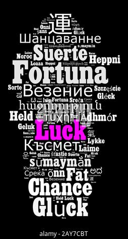 Good luck in different languages word cloud Stock Photo - Alamy