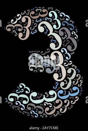Number three wordcloud concept Stock Photo - Alamy