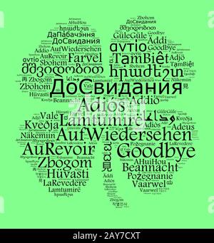 Goodbye in different languages word cloud Stock Photo - Alamy
