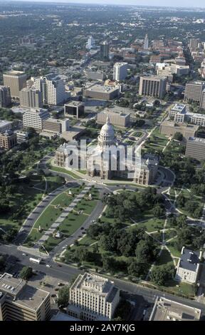 Aerial View Of The City Of Austin Texas Along The Colorado River Stock ...