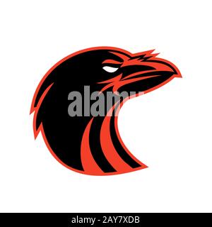 Angry Raven Head Icon Stock Photo - Alamy