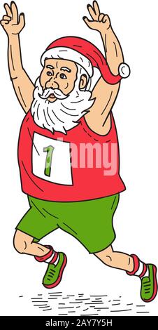 Santa Claus Running Stock Photo - Alamy