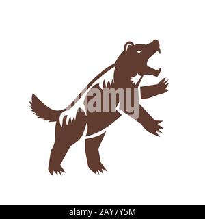 Wolverine Standing Hind Legs Retro Stock Photo - Alamy