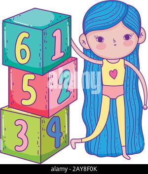 Children playing math game at playground illustration Stock Vector ...