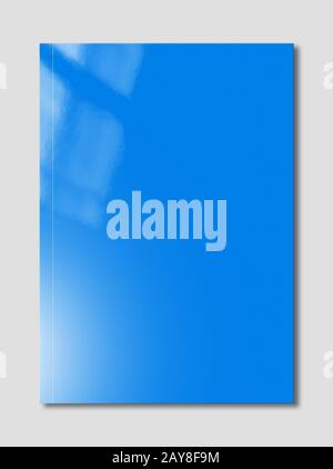 Blue Booklet cover template on colorful background Stock Photo - Alamy