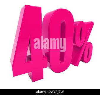 40 Percent Pink Sign Stock Photo - Alamy