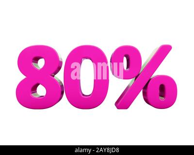 80 Percent Pink Sign Stock Photo - Alamy