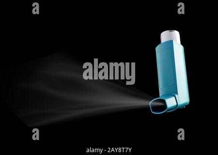 Blue MDI Inhaler. Asthma and Allergy aerosol for people with ...