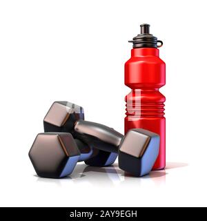 3d render of white bottles with black caps isolated on white background ...