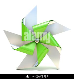 Pinwheel toy, five sided. 3D render illustration isolated on white ...