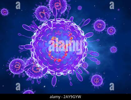 Human parainfluenza virus, illustration Stock Photo - Alamy