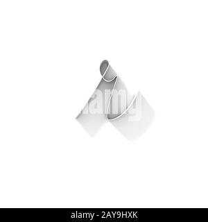 Long shadow handwritten font LETTER T 3D render illustration isolated ...