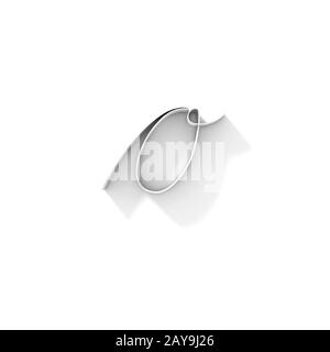 Long shadow handwritten font LETTER V 3D render illustration isolated ...
