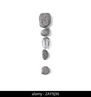 Exclamation mark made of rocks 3D Stock Photo - Alamy