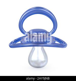 Blue baby pacifier front view 3D Stock Photo - Alamy