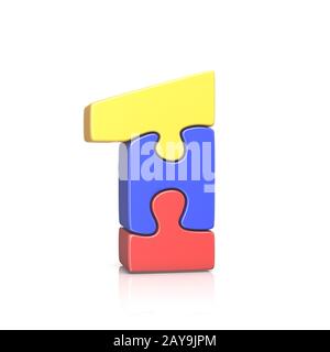 Puzzle jigsaw number ONE 1 3D Stock Photo - Alamy