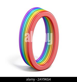 Rainbow font number 0 ZERO 3D Stock Photo - Alamy