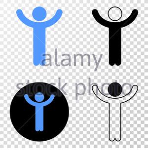 Hands Up Human Figure Icon Stock Photo: 96962563 - Alamy
