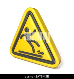 Warning sign with falling man Stock Photo - Alamy