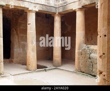Roman necropolis, tomb, burial chamber, floor mosaic, Bodrum, Mugla ...