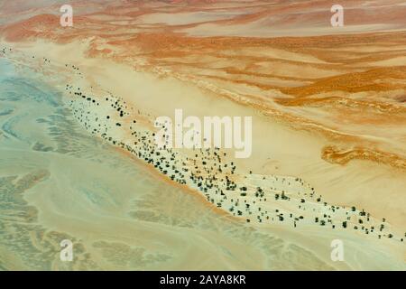Aerial photo from the flight to Sossusvlei of the dry Kuiseb River in ...