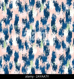 Classic Blue Hand Drawn Spotty Camo Dot Seamless Pattern. Playful ...