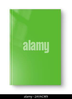 Closed green blank book mockup, isolated on white Stock Photo - Alamy