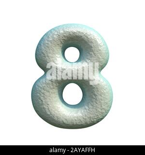 Grey blue clay Number 8 EIGHT 3D rendering illustration isolated on ...