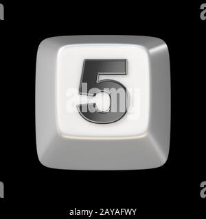 Computer keyboard key number FIVE 5 3D Stock Photo - Alamy
