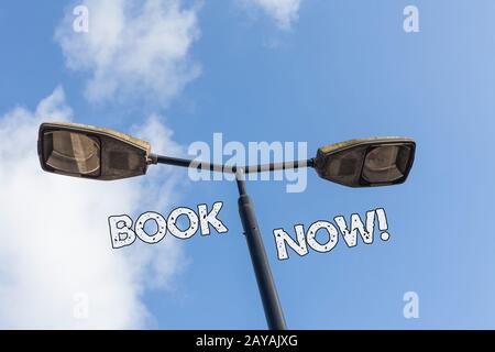 Text sign showing Reservation. Conceptual photo Arrangement made so a ...